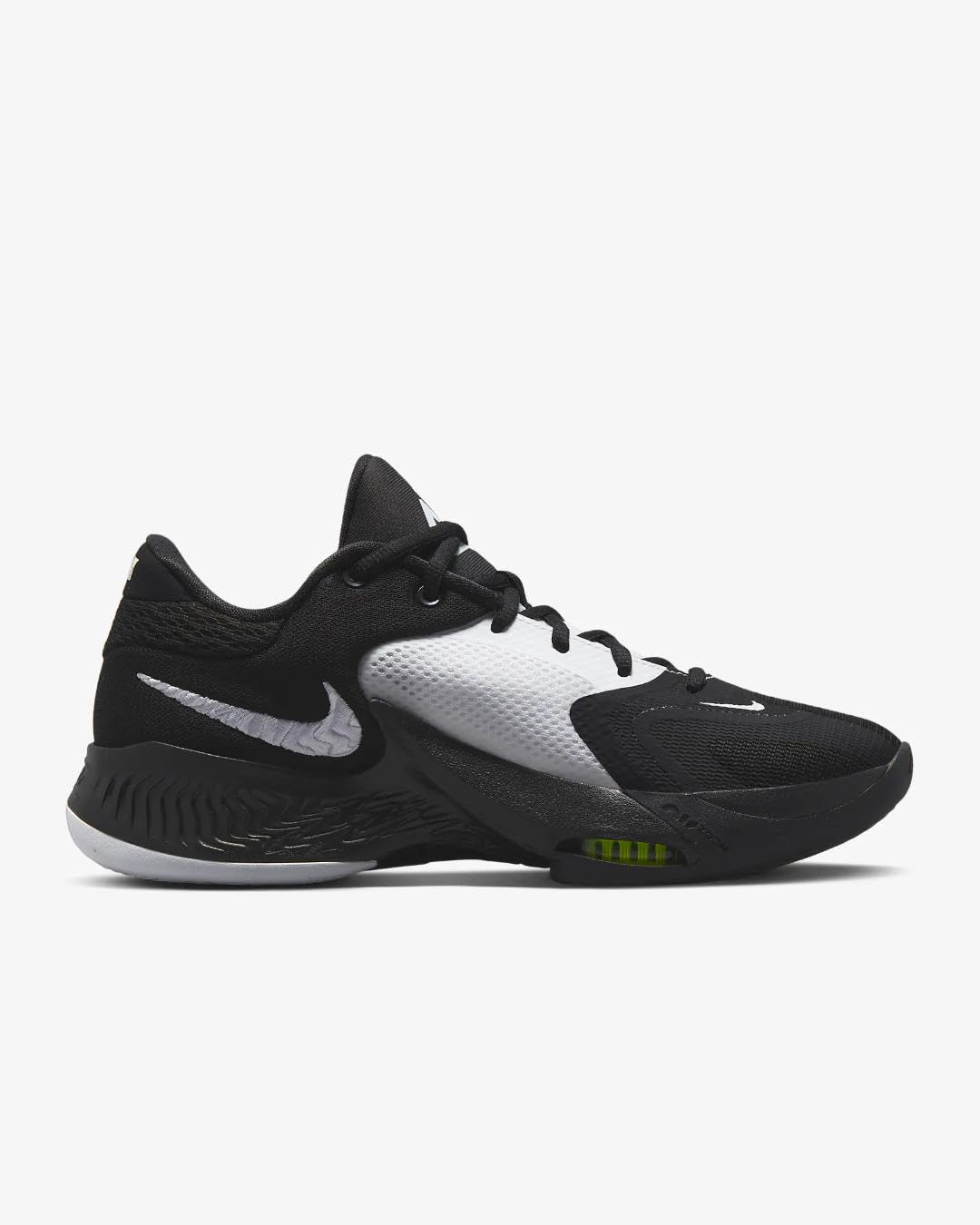 Nike Men's Zoom Freak 4 Basketball Shoes (Black/Black/White, us_Footwear_Size_System, Adult, Men, Numeric, Medium, Numeric_10)