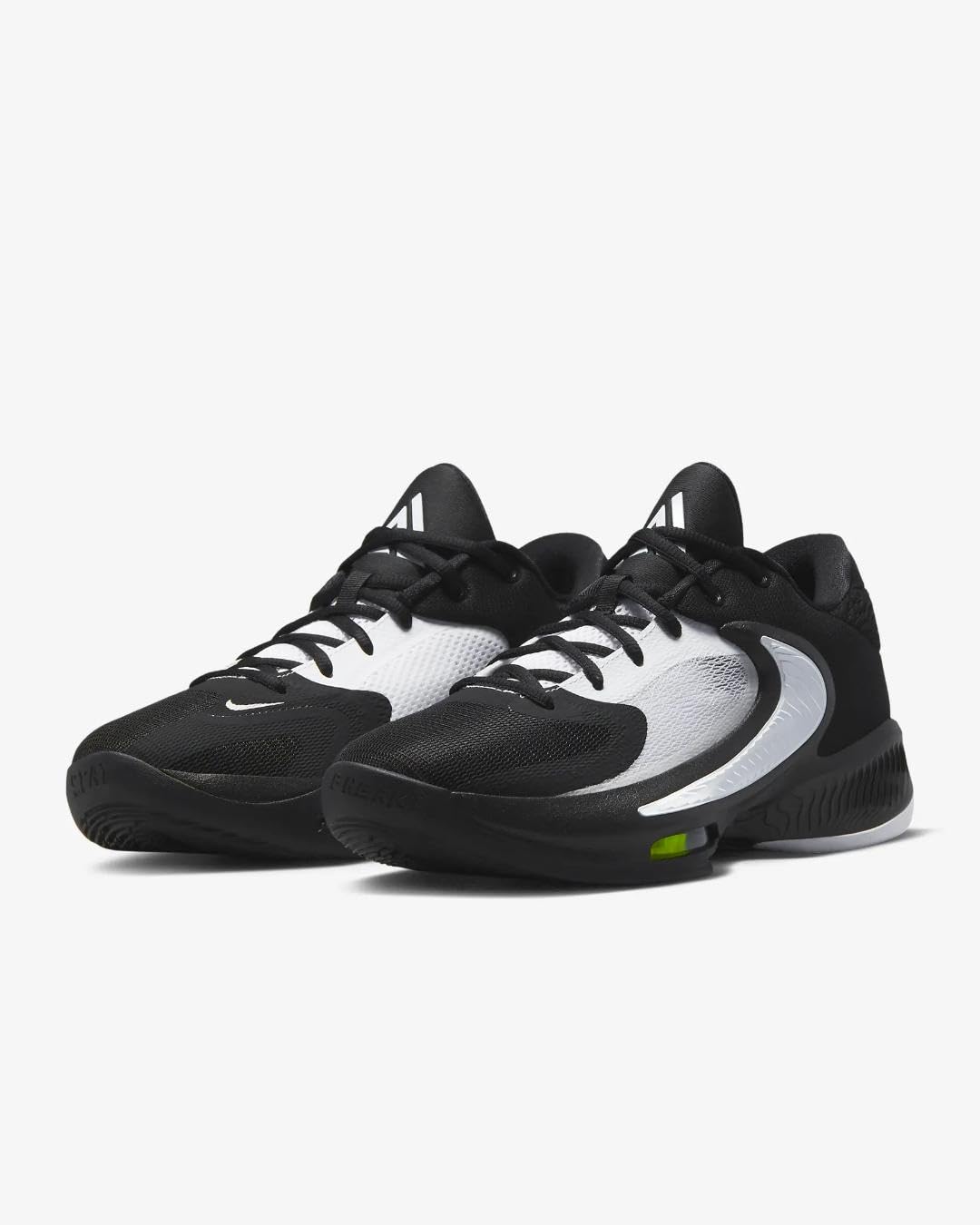 Nike Men's Zoom Freak 4 Basketball Shoes (Black/Black/White, us_Footwear_Size_System, Adult, Men, Numeric, Medium, Numeric_10)