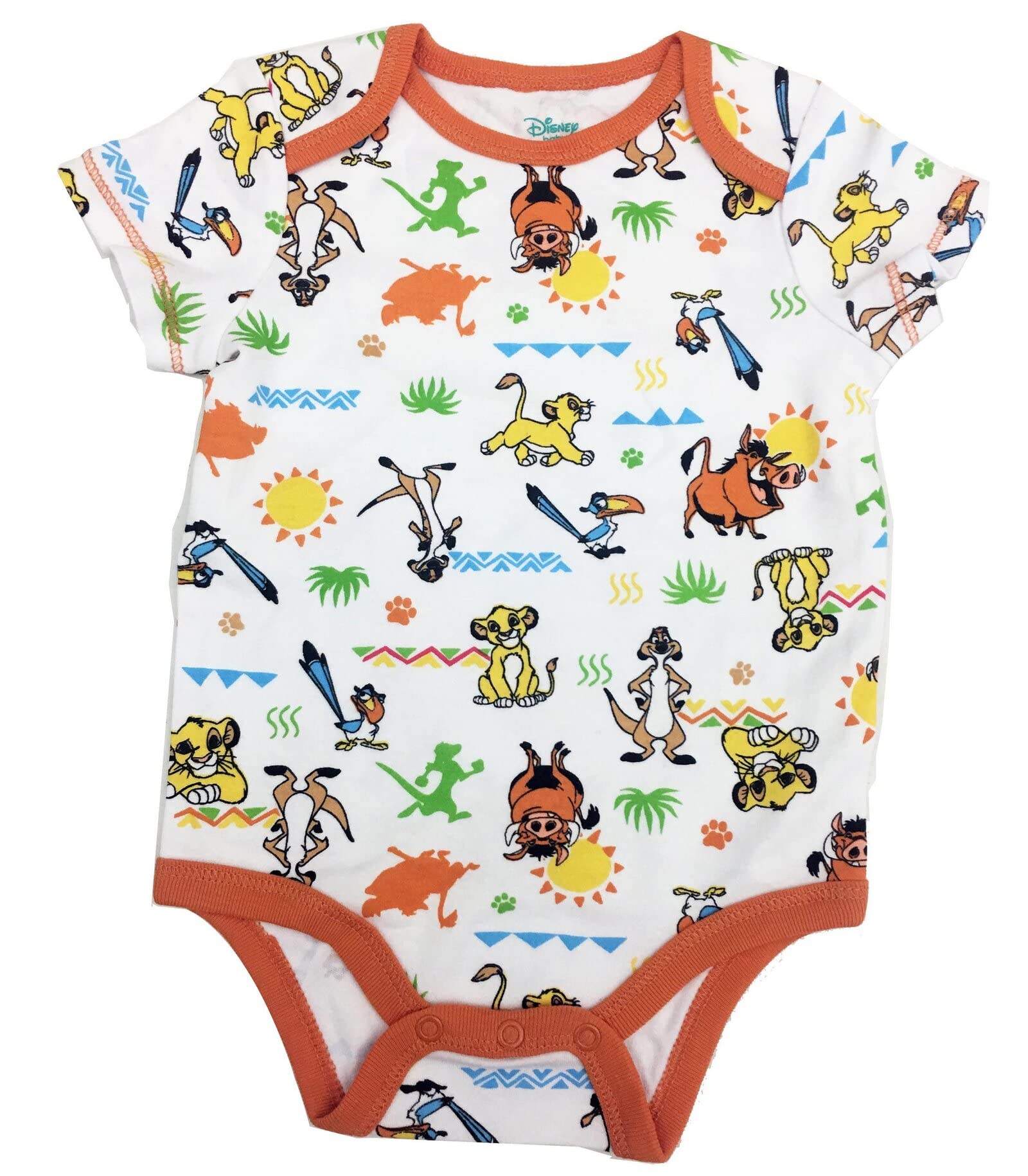 Disney Lion King Infant Baby Boys 5 Pack Short Sleeve Bodysuits Lion King 18 Months