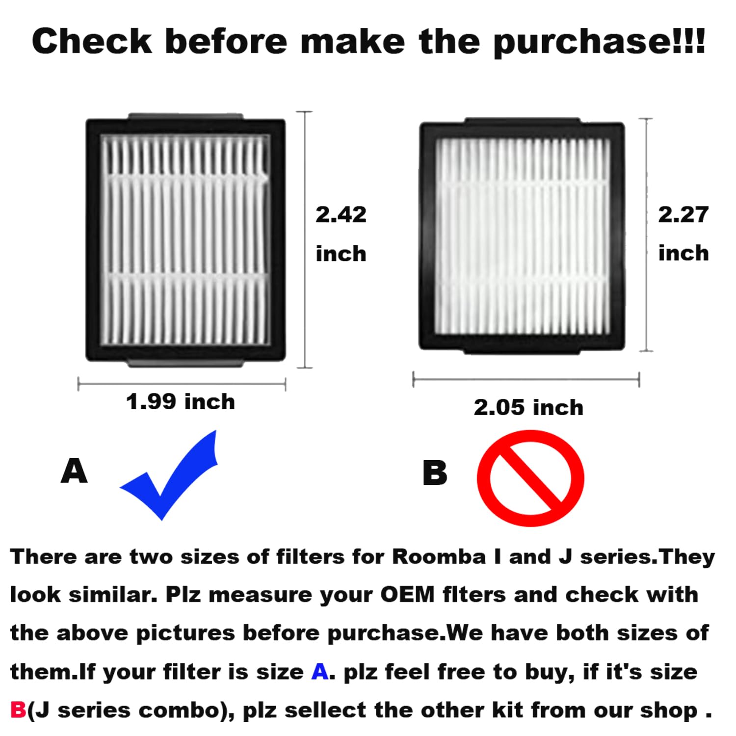 Amyehouse Brush Hepa Filter Accessory Kit Replacement Compatible with Roomba I & J Series i1 i3 i4 i6 i7 i8 J7 J5 J6 J8 J9 Including 2 Extractor 10 Filters 10 Side Brush & 5 Bags