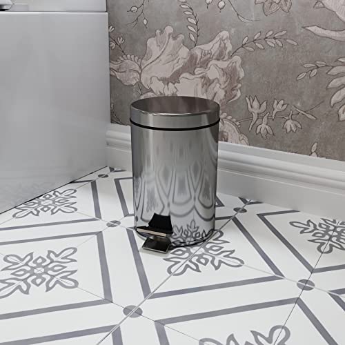 Croydex 536184 Chrome Britannia Three Litre Pedal Bin