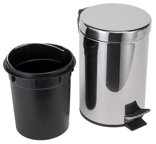 Croydex 536184 Chrome Britannia Three Litre Pedal Bin