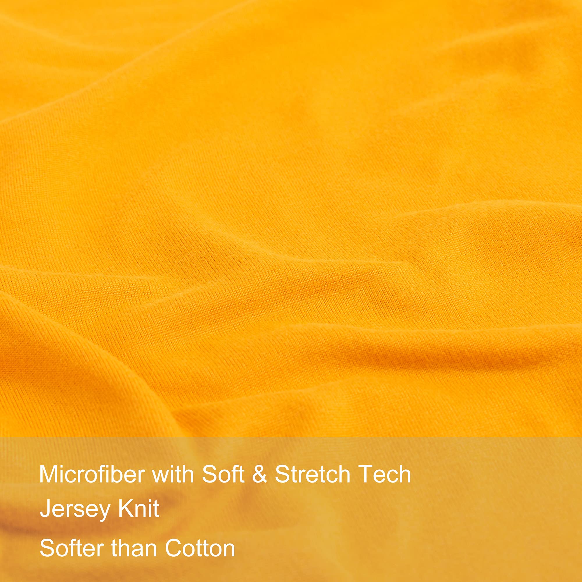2-Pack Stretch Pillow Cases - Jersey Knit & Envelope Closure Pillowcases with Ultra Soft T-Shirt Like Polyester Blend - Suitable for Queen or Standard Size Set of 2, Yellow