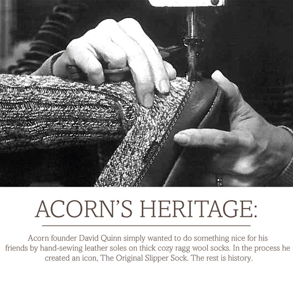Acorn Men's Slouch Boot Slipper, Charcoal Ragg Wool, X-Large