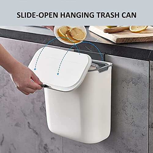 Bundles of 2.5 Gallon Motion Sensor Trash Can and 2.5 Gallon Hanging Trash Can, ELPHECO for Bathroom and Kitchen use