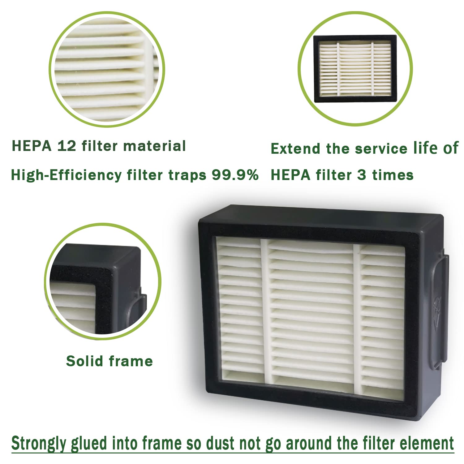 E-HAO Replacement Vacuum Parts for iRobot Roomba i & j & e and Combo i & j Series, 1 Sets Rubber Brushes, 3 HEPA Filters, 3 Side Brushes for i1+/i2+/i3+/i4+/i5+/i6+/i7+/i8+/j5+/j6+/j8+/j9+/e5/e6