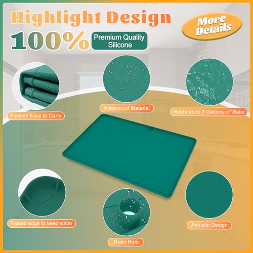 Sifxouped Under Sink Mat Waterproof Kitchen Sink Mats Sturdy Protectors 22"x34" for Bathroom Excellent Fit Easy to Clean (Green)
