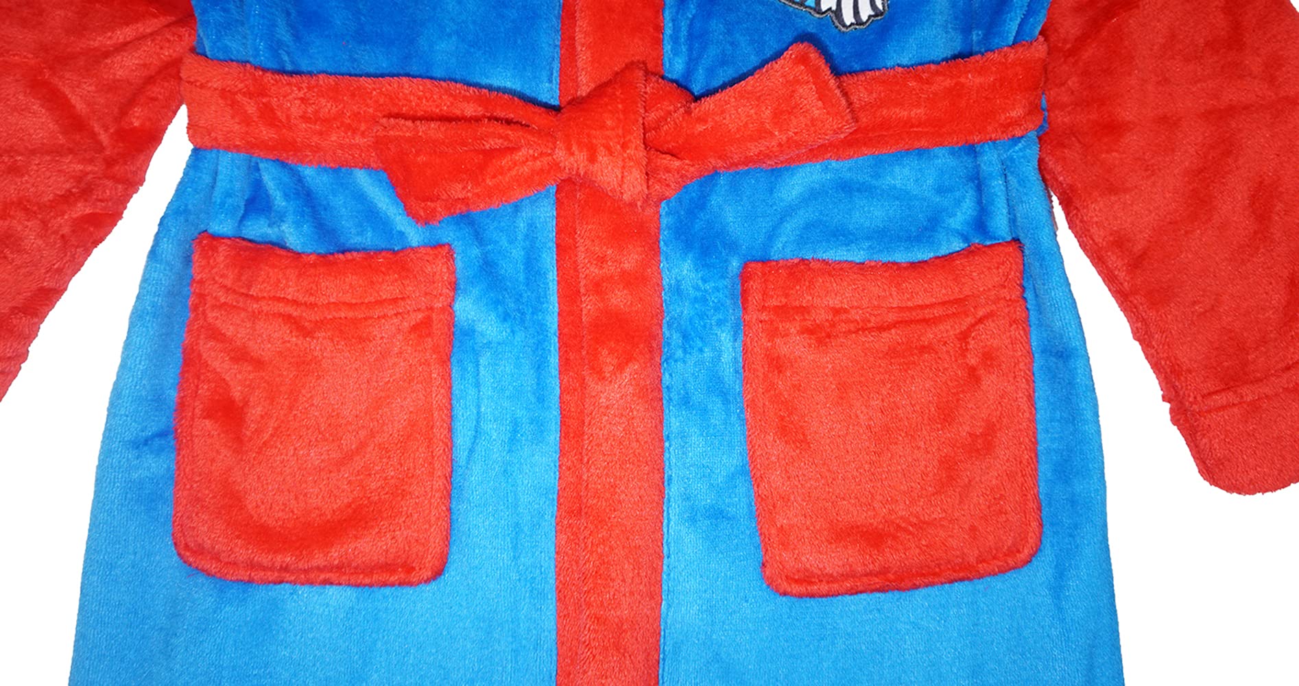 Super Mario Little/Big Boys' Soft Hooded Fleece Sleepwear Bathrobe - Plush Robe for Kids, Mario, 8