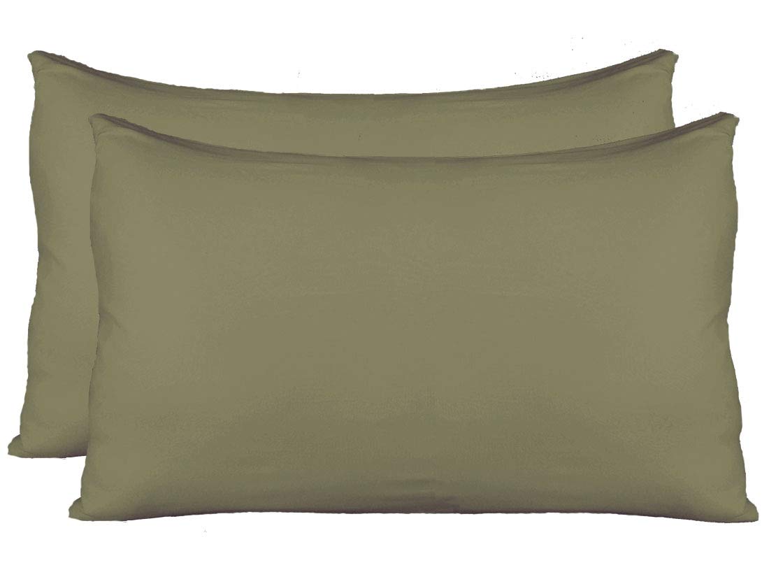 Extra Soft Jersey Knit Pillow Cases, Standard Size with Hidden Zipper, Soft Than Cotton, Pack of 2, Sage
