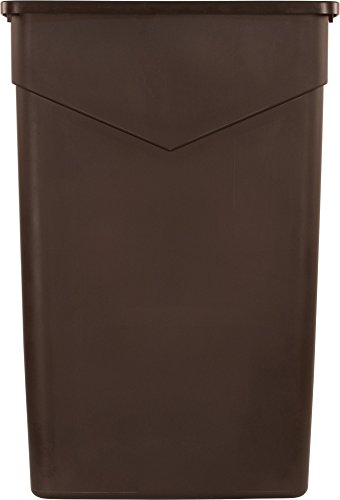 Carlisle FoodService Products 34202369 TrimLine Rectangle Waste Container Trash Can Only, 23 Gallon, Dark Brown