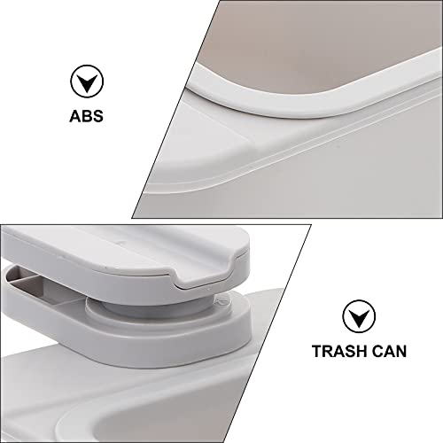VOSAREA Automotive Garbage Cans Table Mount Trash Can Mini Desk Hanging Trash Bin Tiny Waste Bin Makeup Pad Garbage Holder for Coffee Vanity Table Kitchen Grey Car Trash Cans