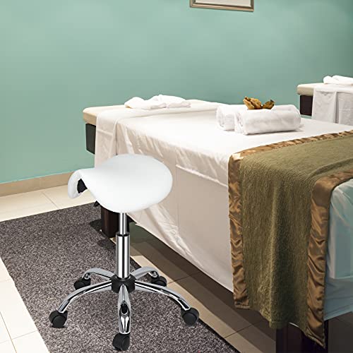 Salon Stool, Rolling Stools With Wheels, Swivel Tattoo Stool Chair, Adjustment Massage Spa Drafting Salon Work Office Hydraulic Saddle Stools With Foot Rest, Lash Tech Chair,For Barbershop Office (13)