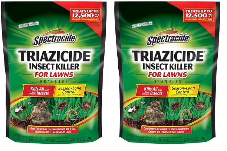 Spectracide Triazicide Insect Killer for Lawns Granules, 10 lb Bag, Kills All Listed Lawn-Damaging Insects (Pack of 2)