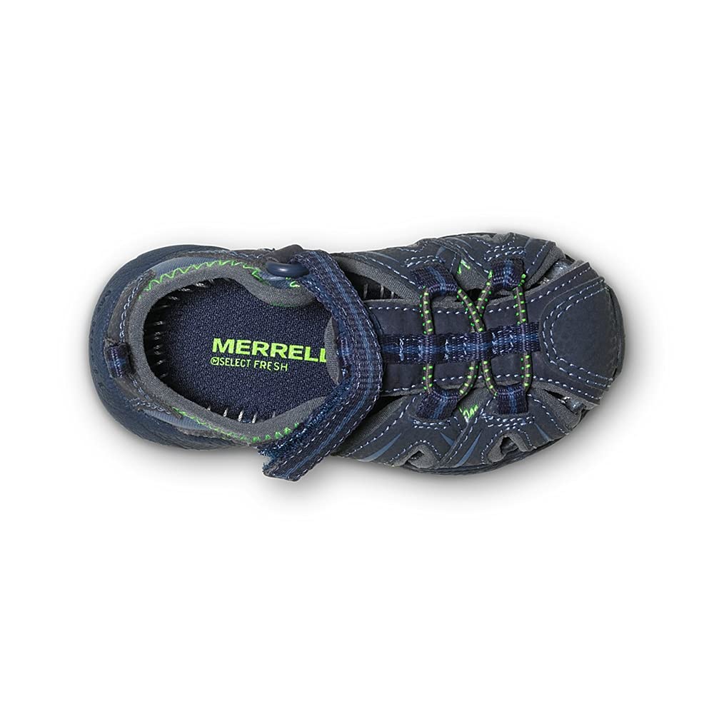 Merrell Hydro Sport Sandal, Navy/Green, 2 US Unisex Little Kid