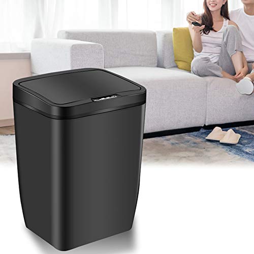 Smart Trash Home Kitchen Office Hotel Room Automatic Sensor Trash Can - Black