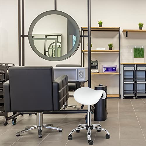 Salon Stool, Rolling Stools With Wheels, Swivel Tattoo Stool Chair, Adjustment Massage Spa Drafting Salon Work Office Hydraulic Saddle Stools With Foot Rest, Lash Tech Chair,For Barbershop Office (13)