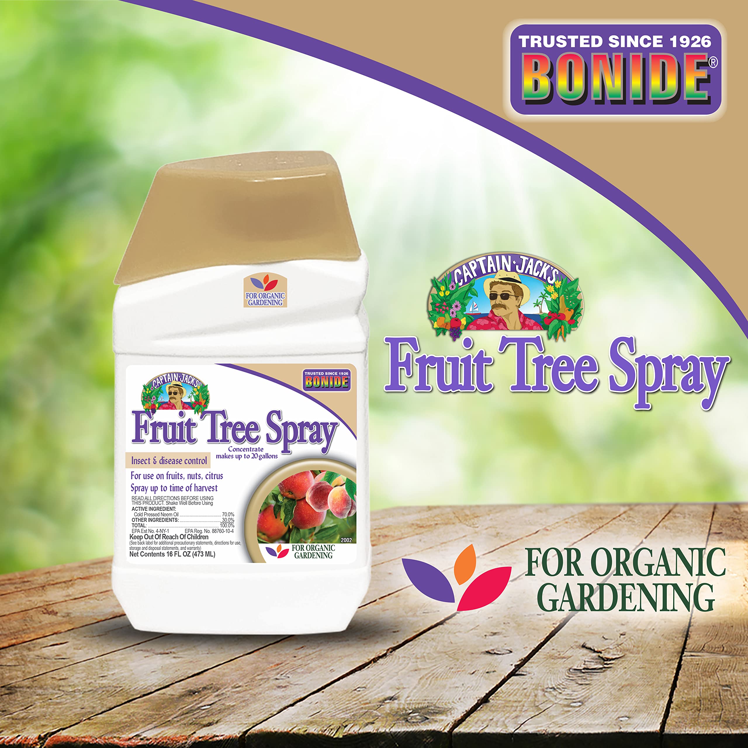 Bonide Captain Jack's Fruit Tree Spray, 16 oz Concentrate, Insect & Disease Control Spray for Organic Gardening