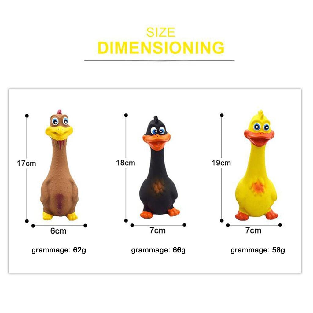 KLKCMS 2Pcs Screaming Chicken, Latex Rubber Squaking Chicken Toy Novelty Rubber Chicken Ducks for Kids and Dogs, Rubber Chickens Dog Chew Bite Toys