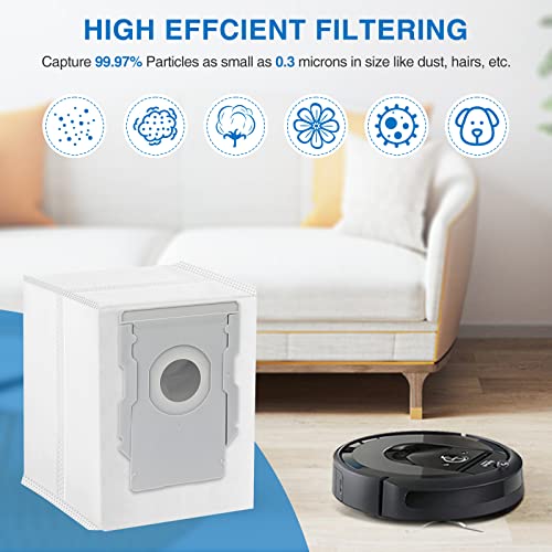 10 Pack Vacuum Bags for irobot Roomba bags i &S& j Series, Replacement for irobot Roomba i7 i7+(7550), i3+EVO(3550) i1+ i4+ i6+ i8+ s9(9150) s9 Plus(9550) j7+(7550) All Automatic Dirt Disposal Bags
