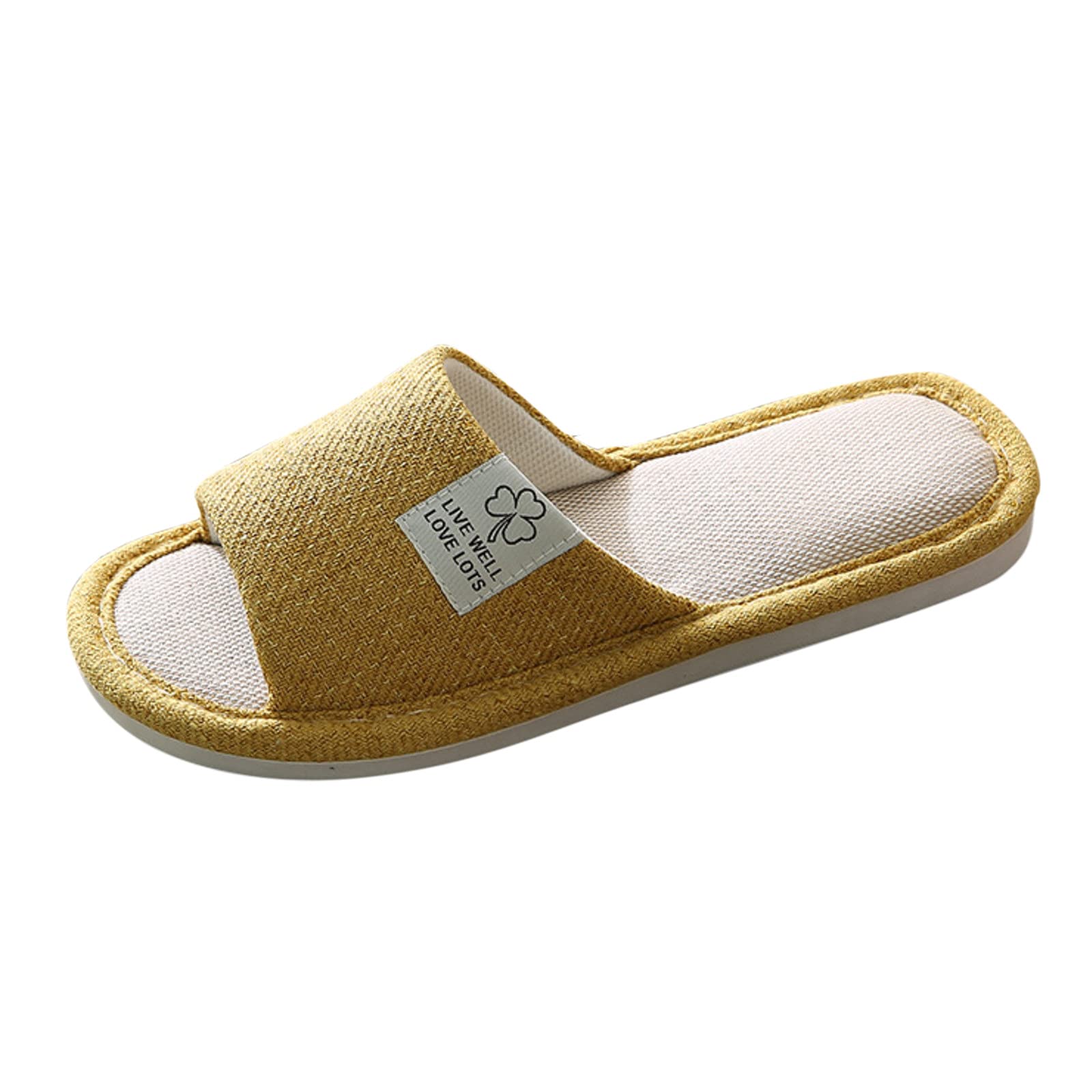 Aniywn Womens Mens Soft Indoor Slippers Open Toe Linen Memory Foam Slip on Home Shoes House Slippers Open Toe Home Shoes