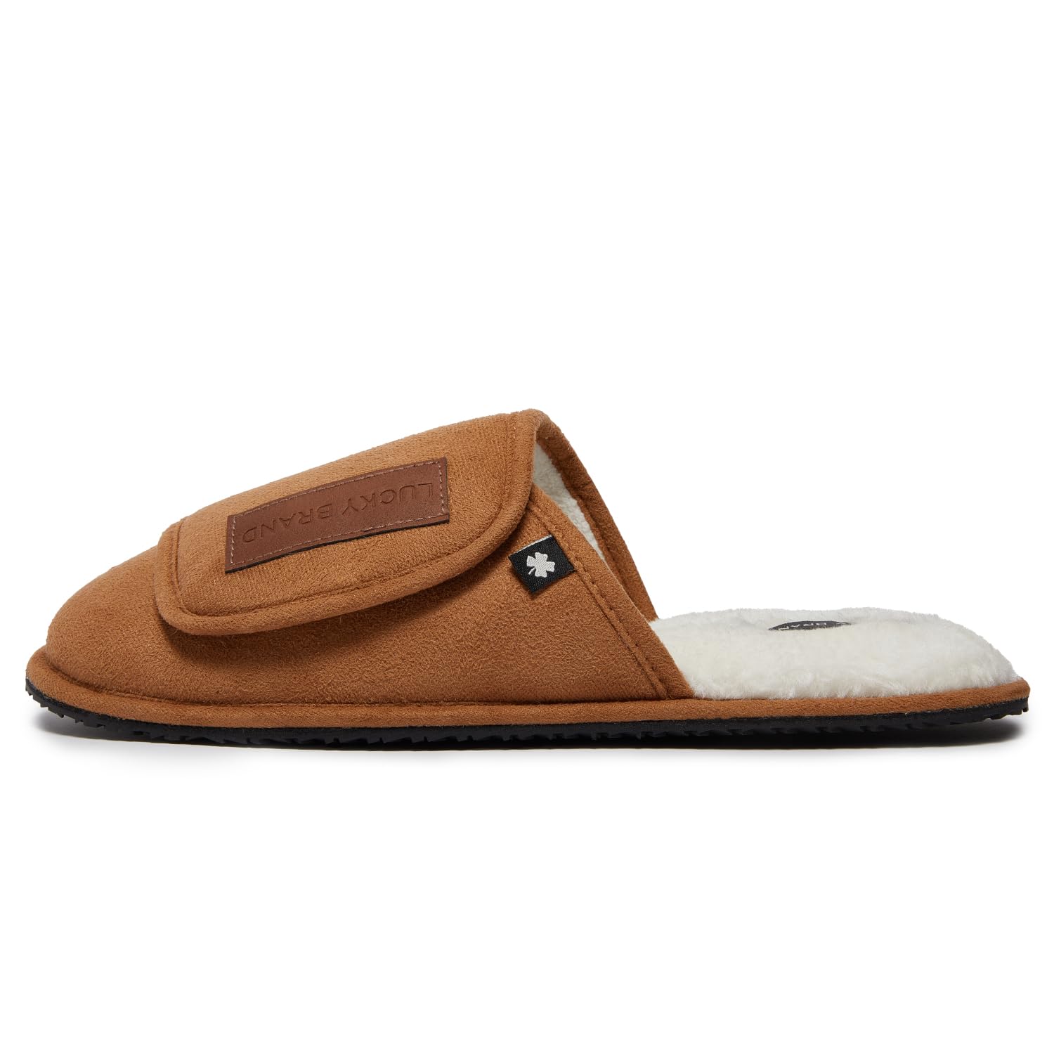 Lucky Brand Men's Slippers - Soft Memory Foam Rubber Sole Bedroom Slipper - Indoor/Outdoor Mens House Slippers, Tan/Large