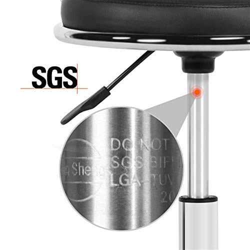 Yaheetech Rolling Swivel Salon Stool Chair Height Adjustable Home Spa Massage Manicure Facial Stool with Backrest and Wheels Black - 2PCS