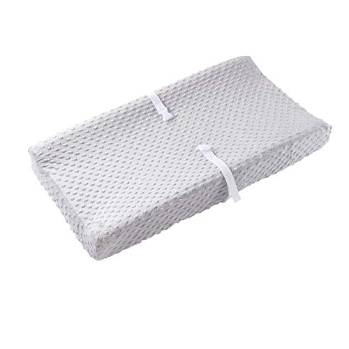 Baby Changing Pad Cover, Super Soft Minky Dot Diaper Changing Table Covers for Baby Girls and Boys, Ultra Comfortable, Safe for Babies, Fit 32"/34'' x 16" Pad (Gray)