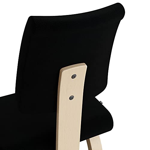 Varier Variable Plus Balans The Original Ergonomic Kneeling Chair with a Backrest for Home Office (Black Revive Fabric with Natural Ash Base)