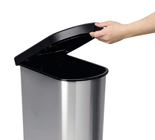 Rotho Paso Refuse Pedal Bin Duo 50 Litre, in-Mould Labelling Silver Metallic, One Size