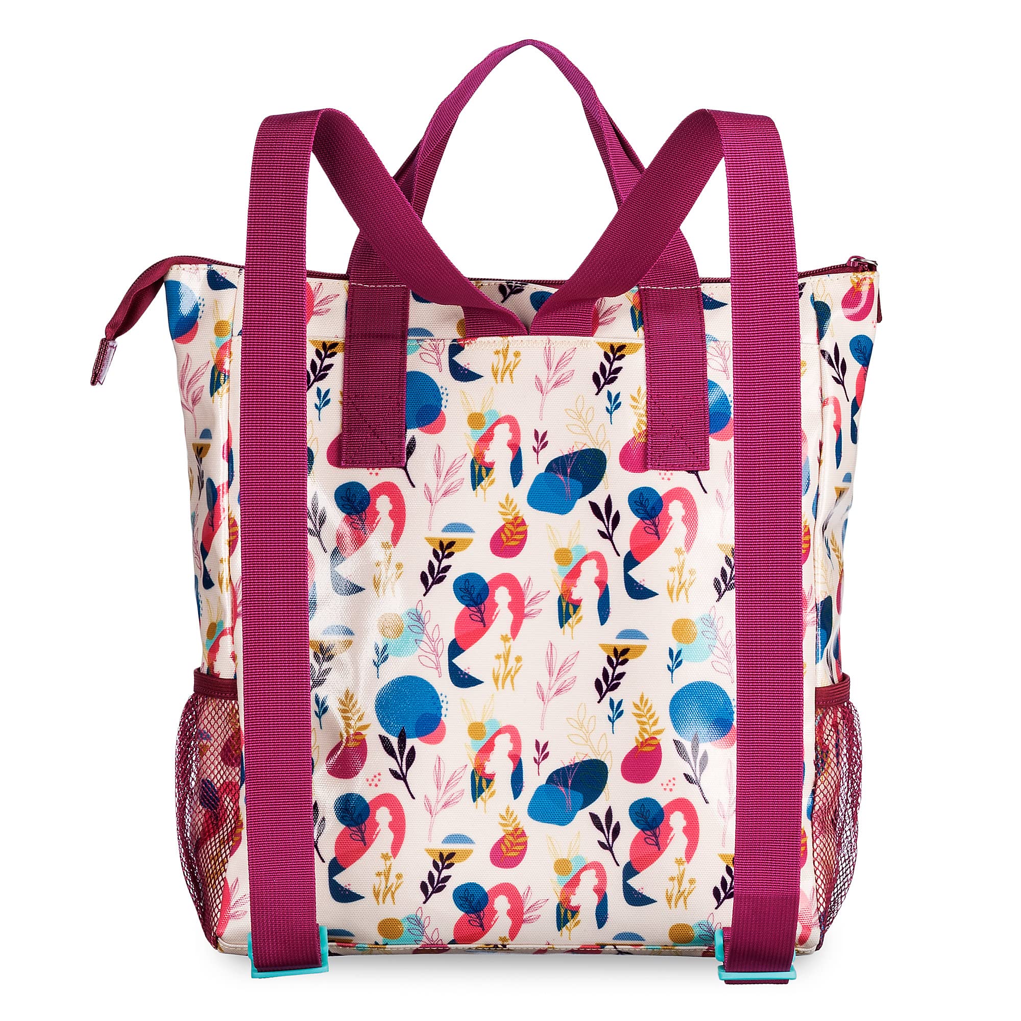 Disney Anna and Elsa Backpack from Frozen 2; Floral design with multiple compartments; One size; adjustable