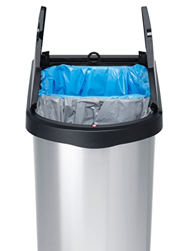 Rotho Paso Refuse Pedal Bin Duo 50 Litre, in-Mould Labelling Silver Metallic, One Size
