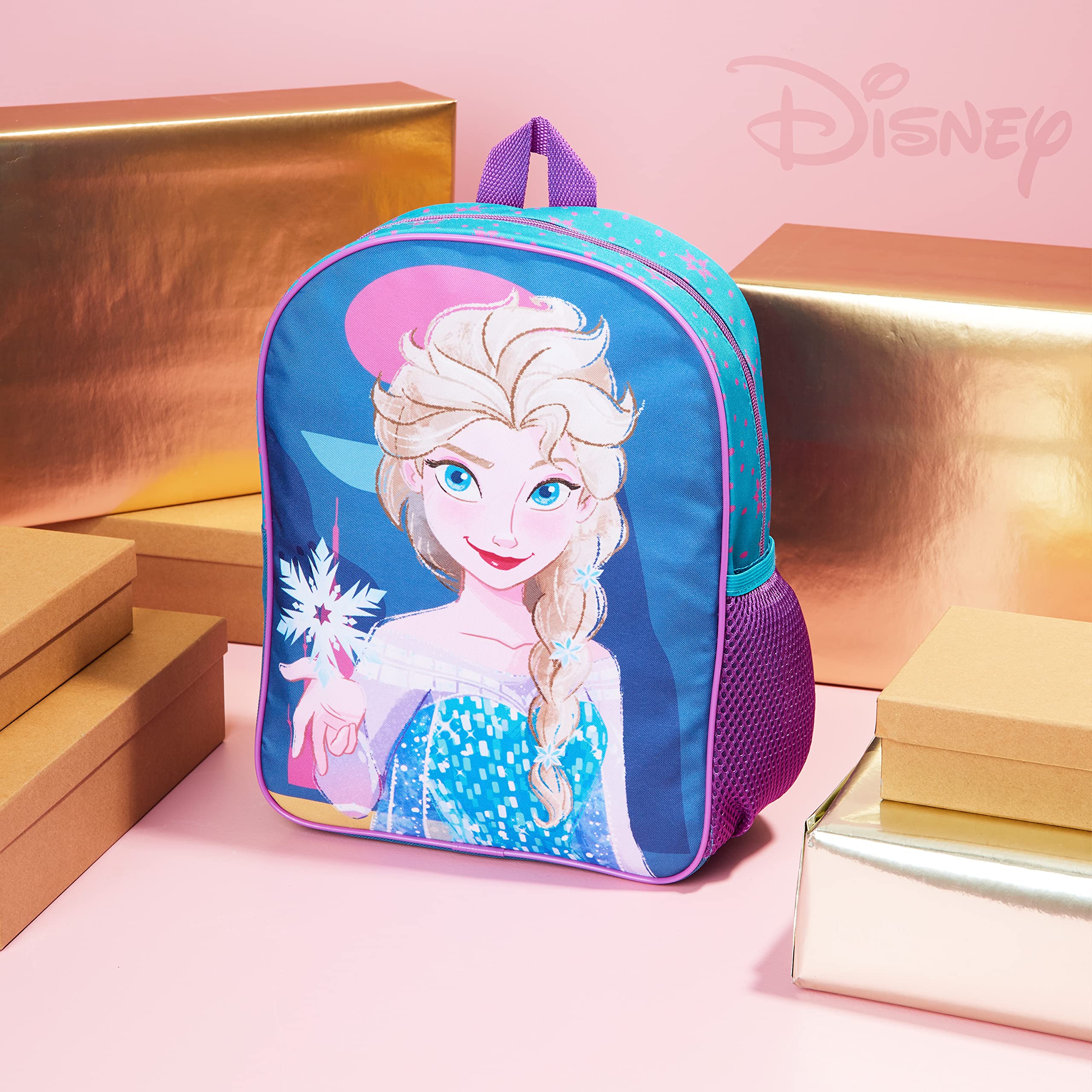 Disney Stitch Backpacks for Girls Elsa Minnie Mouse Backpack (Blue Frozen)