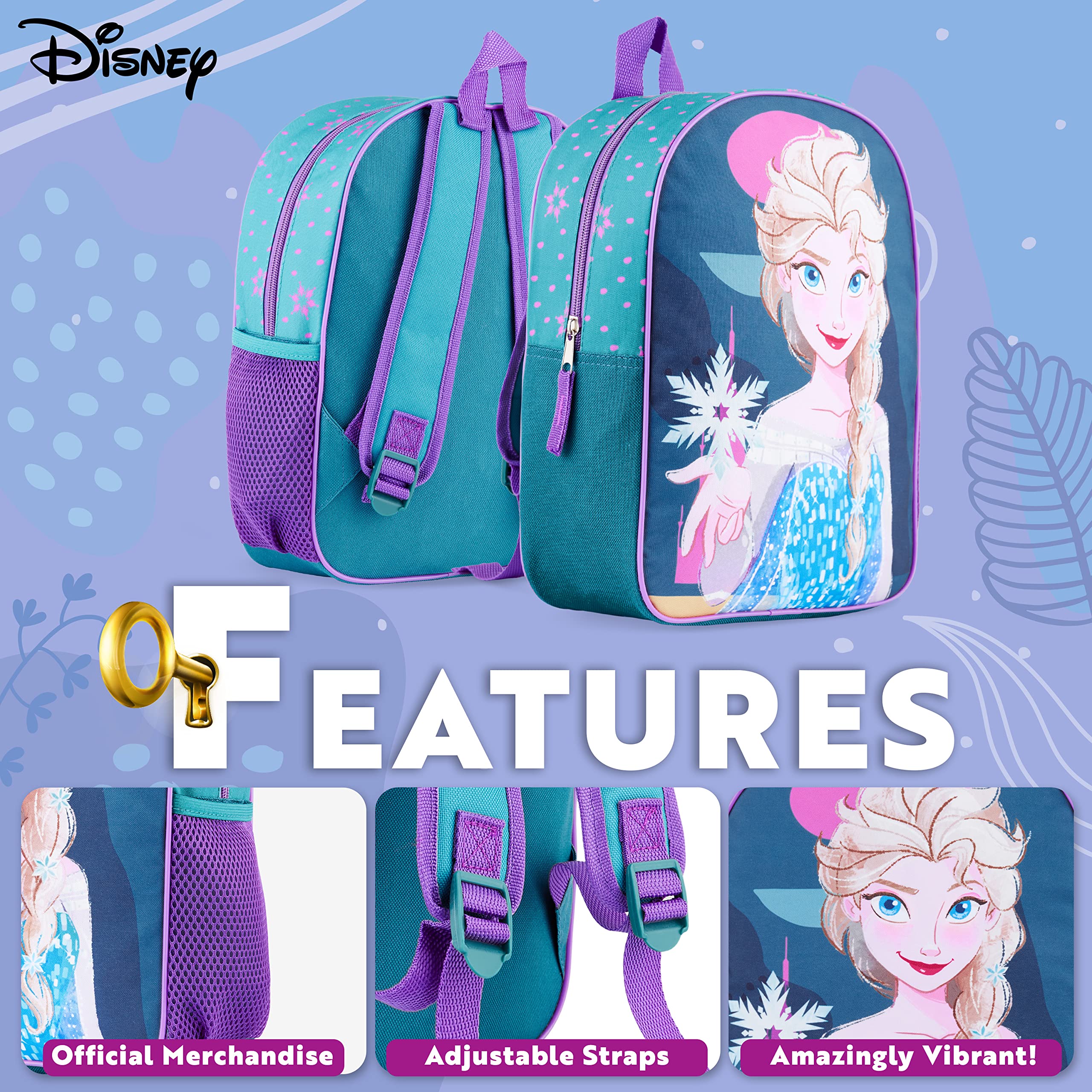 Disney Stitch Backpacks for Girls Elsa Minnie Mouse Backpack (Blue Frozen)
