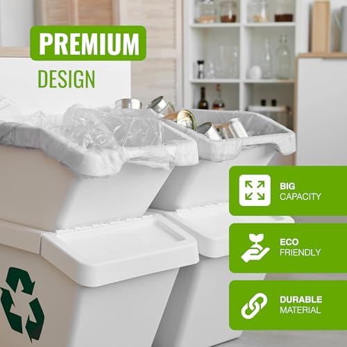Ecobag 30 Heavy Duty Swing Bin Liners White EcoBag, 55Litre, (225)