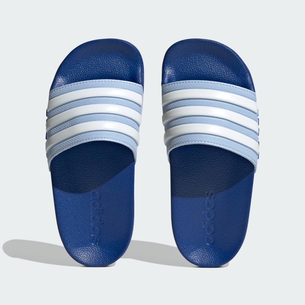 adidas Adilette Shower Slide Sandal, Blue Dawn/White/Team Royal Blue, 2 US Unisex Little Kid