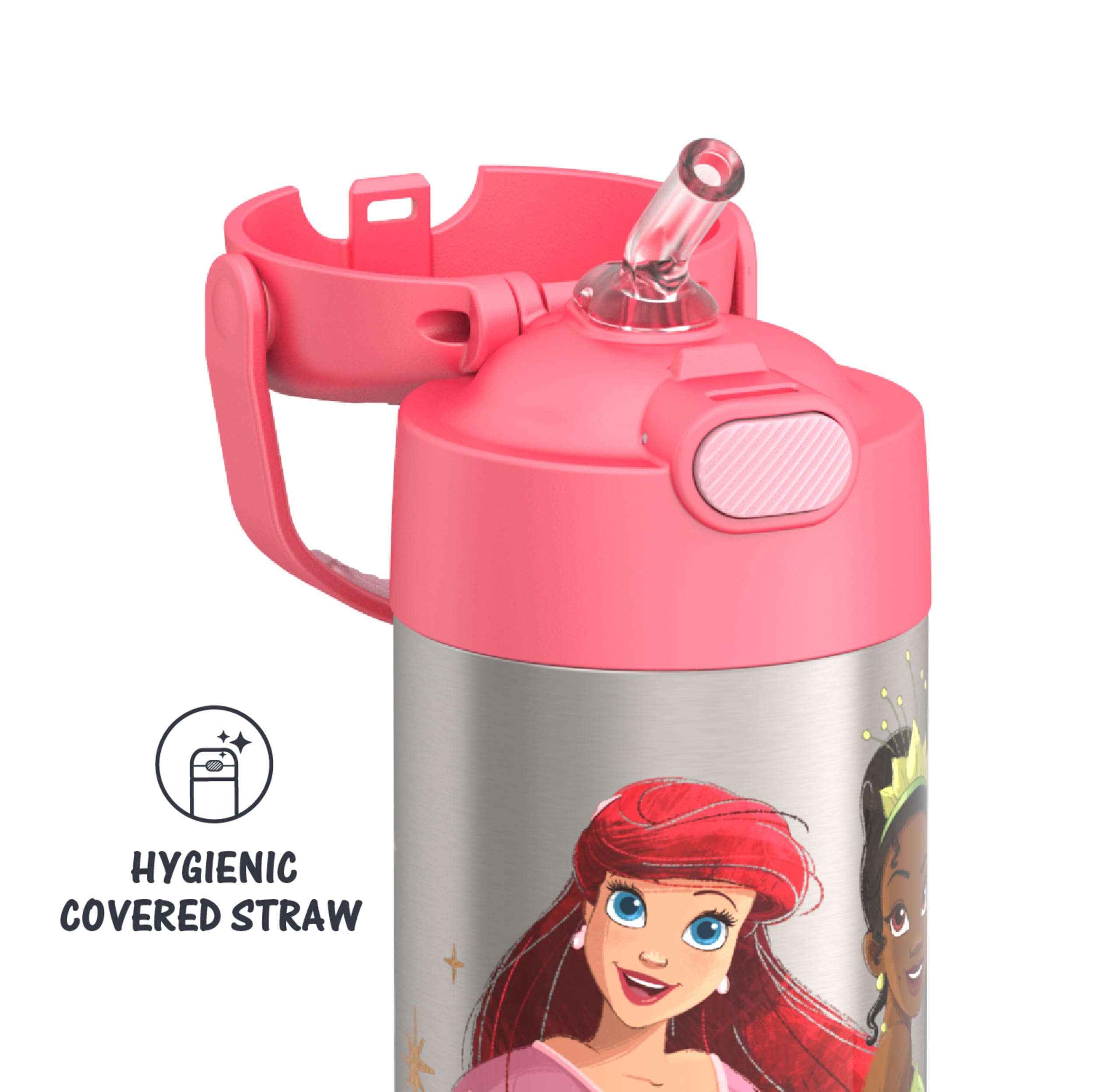 THERMOS FUNTAINER 12 Ounce Stainless Steel Vacuum Insulated Kids Straw Water Bottle Bundle (2 pieces)