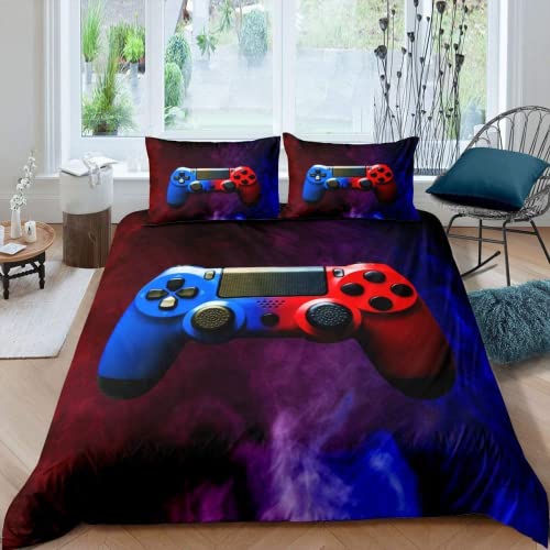 BXCLGM Gamepad Duvet Cover,Game Controller Bedding Set,HD Digital Printing Pattern,Soft and Warm,an for Family,Loved by Gamer (Gamepad 7,Twin)