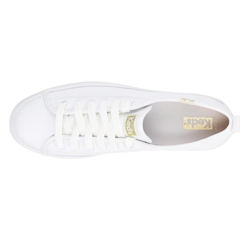 Keds Triple Up Leather, Sneaker Womens, White Leather, 7 Medium