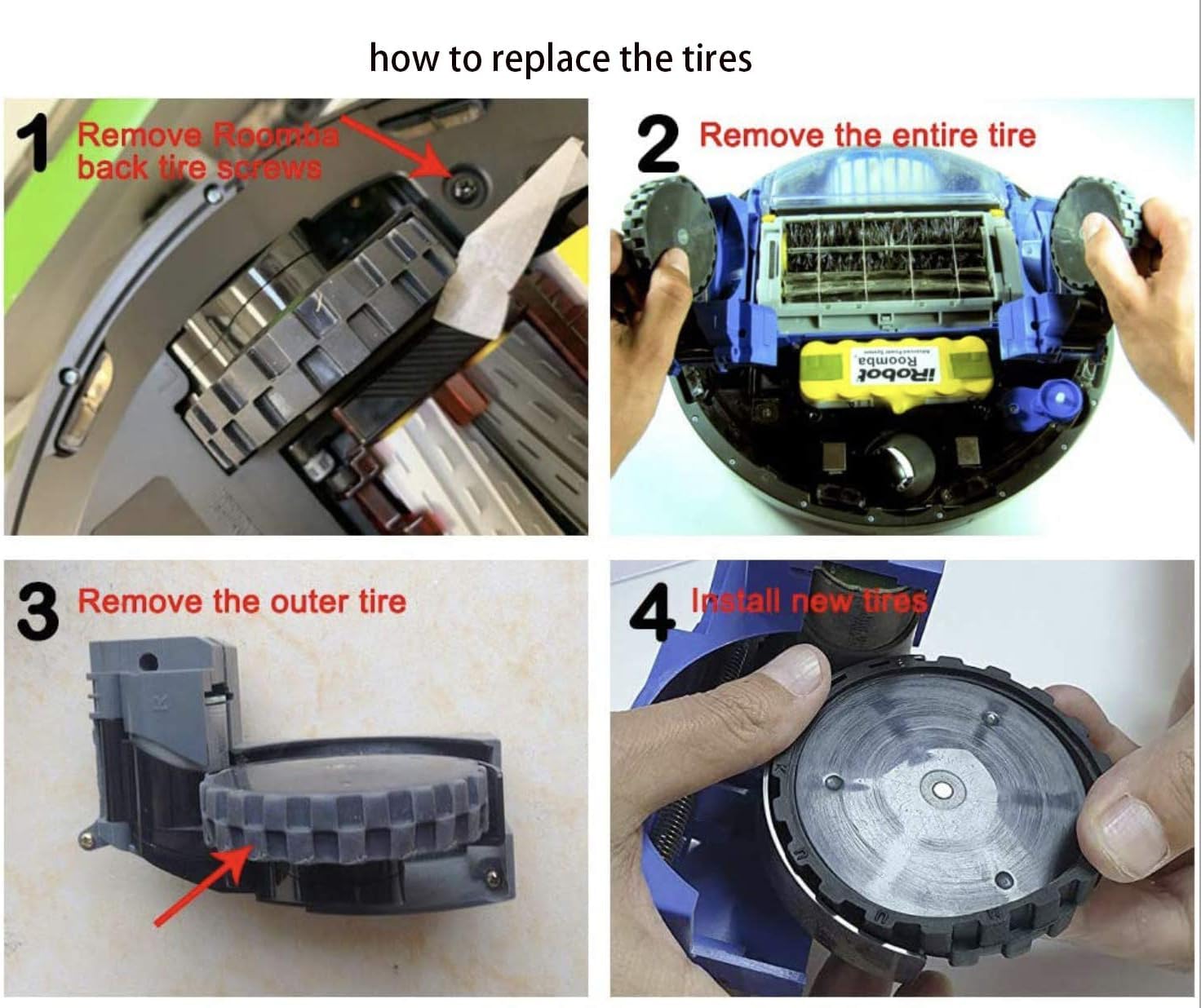 Replacement Parts Accessories Compatible for iRobot Roomba All 600 Series: 670 671 675 677 690 692 694 650 665 Side Main Roller Brush Filter Wheel Tires