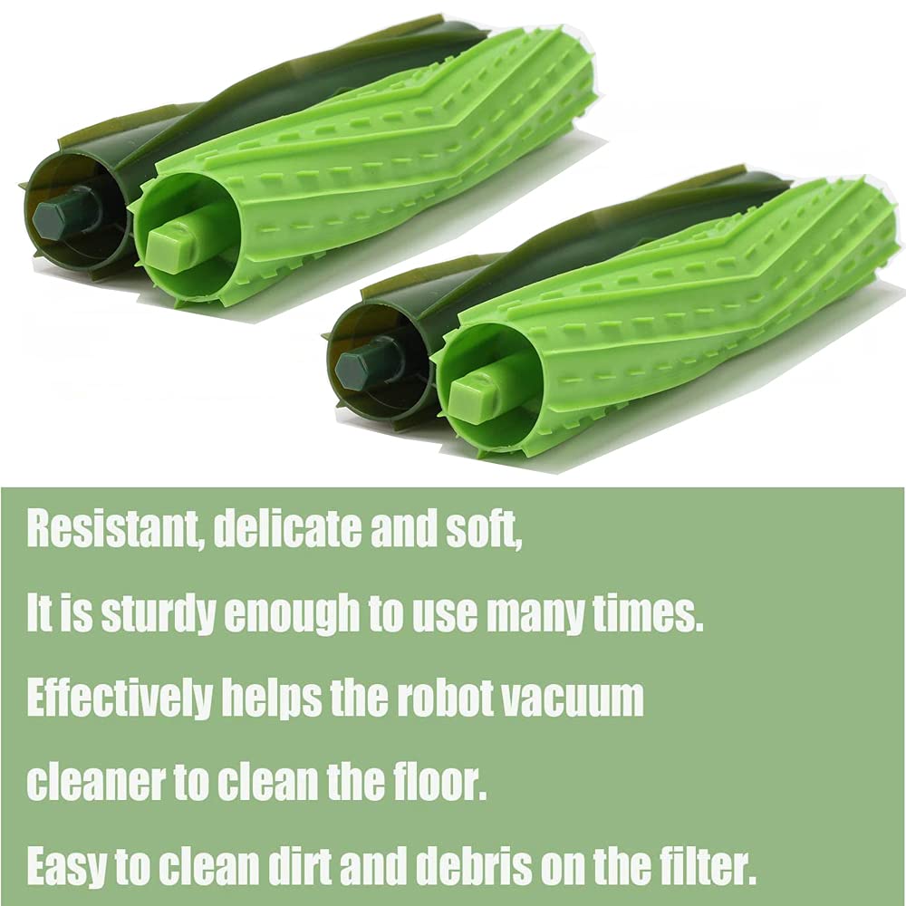 COSIN 2 Sets Dual Multi-Surface Rubber Brushes, Replacement Parts for IRobot Roomba S9 (9150) S9+ S9 Plus (9550), Vacuum Cleaner Roller Brush