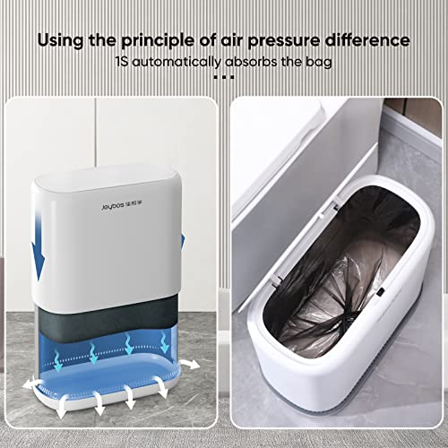 JOYBOS Adsorption Bathroom Trash Can with Lids,Kitchen Wastebasket with Press Type Lid,15L Dogproof Slim Plastic Narrow Garbage Can,4 Gallon Garbage Bin for Home,Office and Narrow Place