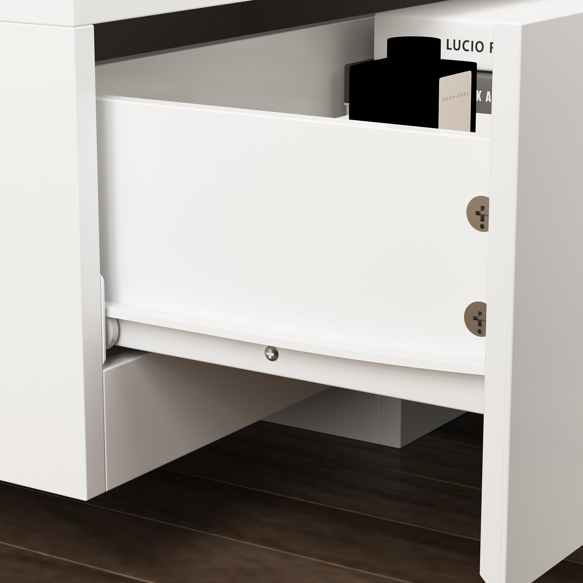 AIEGLE Modern TV Stand for 100+ Inch TVs, 94.5" W Entertainment Center with 2 Drawers & Shelves, Large Media Console Table TV Cabinet with Storage, White