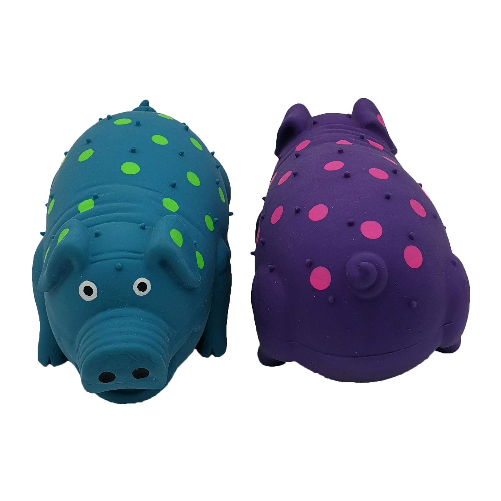 IOOROSE 9 Inch Latex Dog Chew Toy Grunting Pig Sound Play (2 Pack)