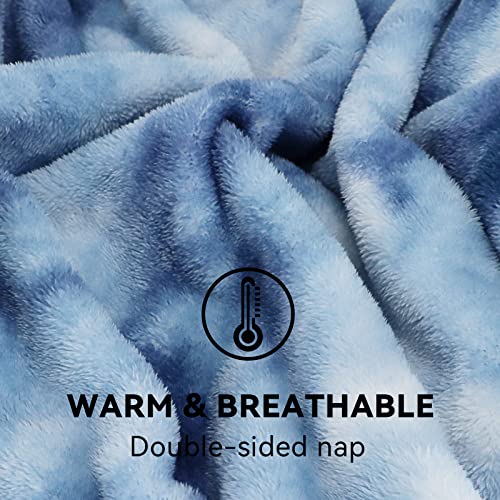 Fleece Throw Blanket Cozy Soft Lightweight Throw Blankets Warm Plush Haze Blue fall blankets and throws Couch Sofa Bed Camping Travel Picnic Outdoor Blanket Bedding Kid Baby Boys Girls Adults 50x70 in