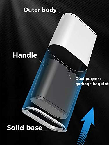 IEEK 10 Liter Rectangular Plastic Trash Can with Press Top Lid,White Modern Wastebasket Thin Trash Cans,2.4 Gallon Garbage Container Bin for Bathroom,Bedroom,Kitchen,Office and Powder Room