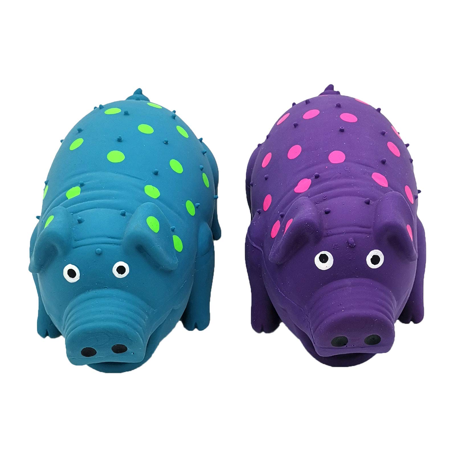 IOOROSE 9 Inch Latex Dog Chew Toy Grunting Pig Sound Play (2 Pack)