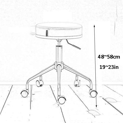 Adjustable Office Stool with Wheels,Saddle Chair Stool with Blue PU Synthetic Leather Seat,Adjustable Height 48-58 cm,Supported weight 160 Kg,Guitar Stools Chairsfor Clinic Dentist Spa Massage Salons