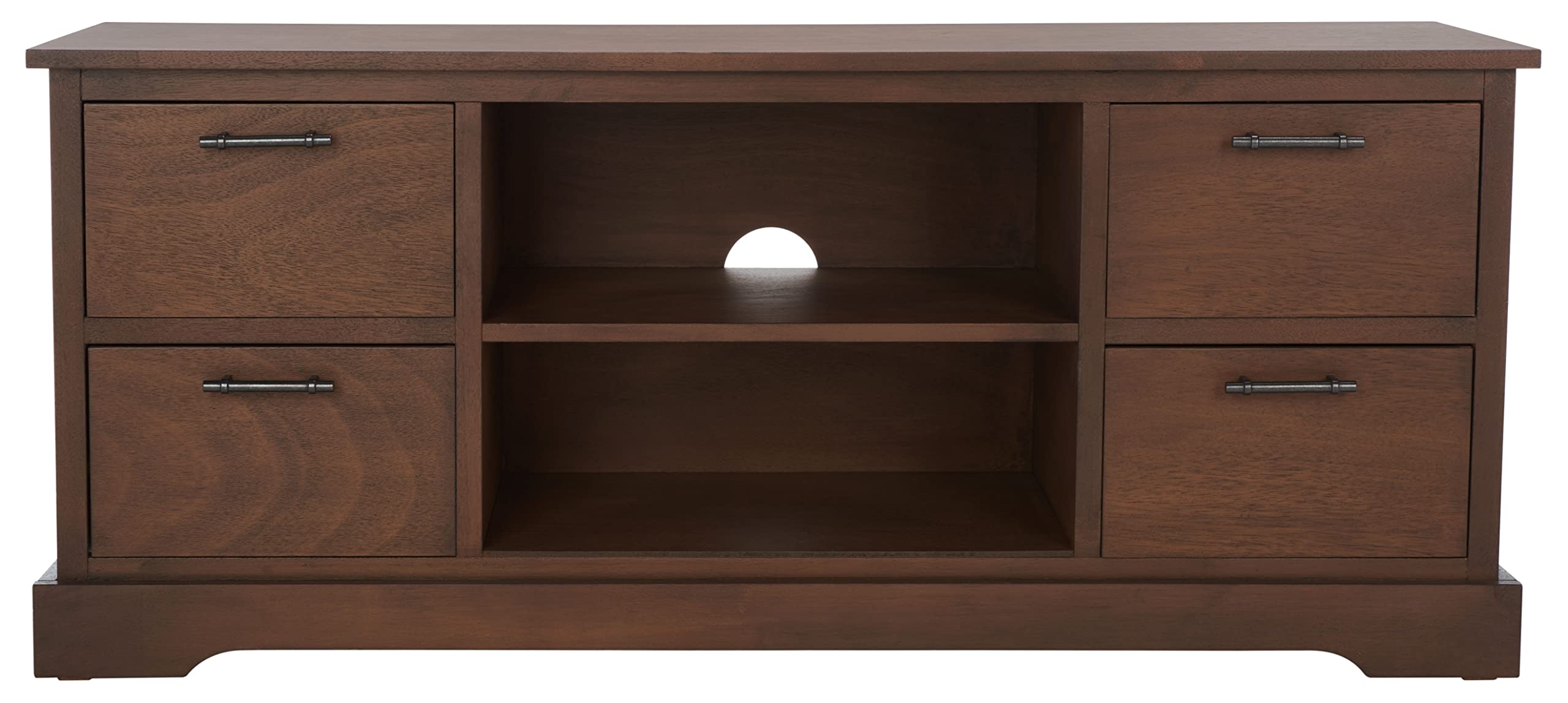 SAFAVIEH Home Collection Filbert Brown 4-Drawer Entertainment Media Stand up to 55" Flatscreen TV (Fully Assembled)