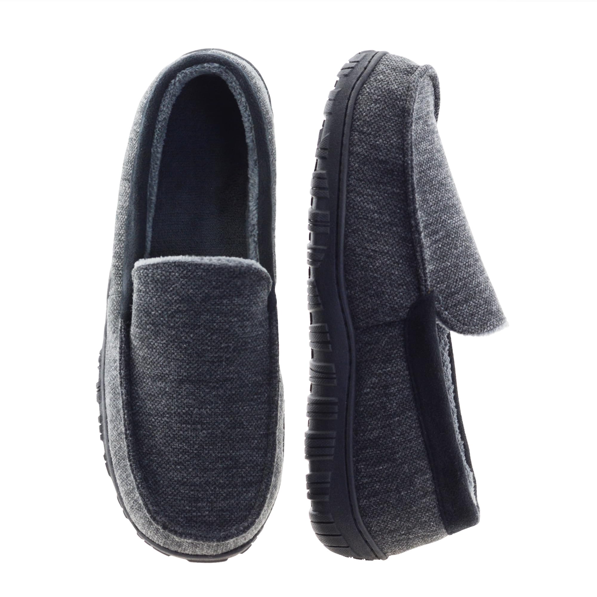 SKABIU Mens House Slippers Indoor Outdoor Comfort House Shoes Micro Suede Grey Size 10