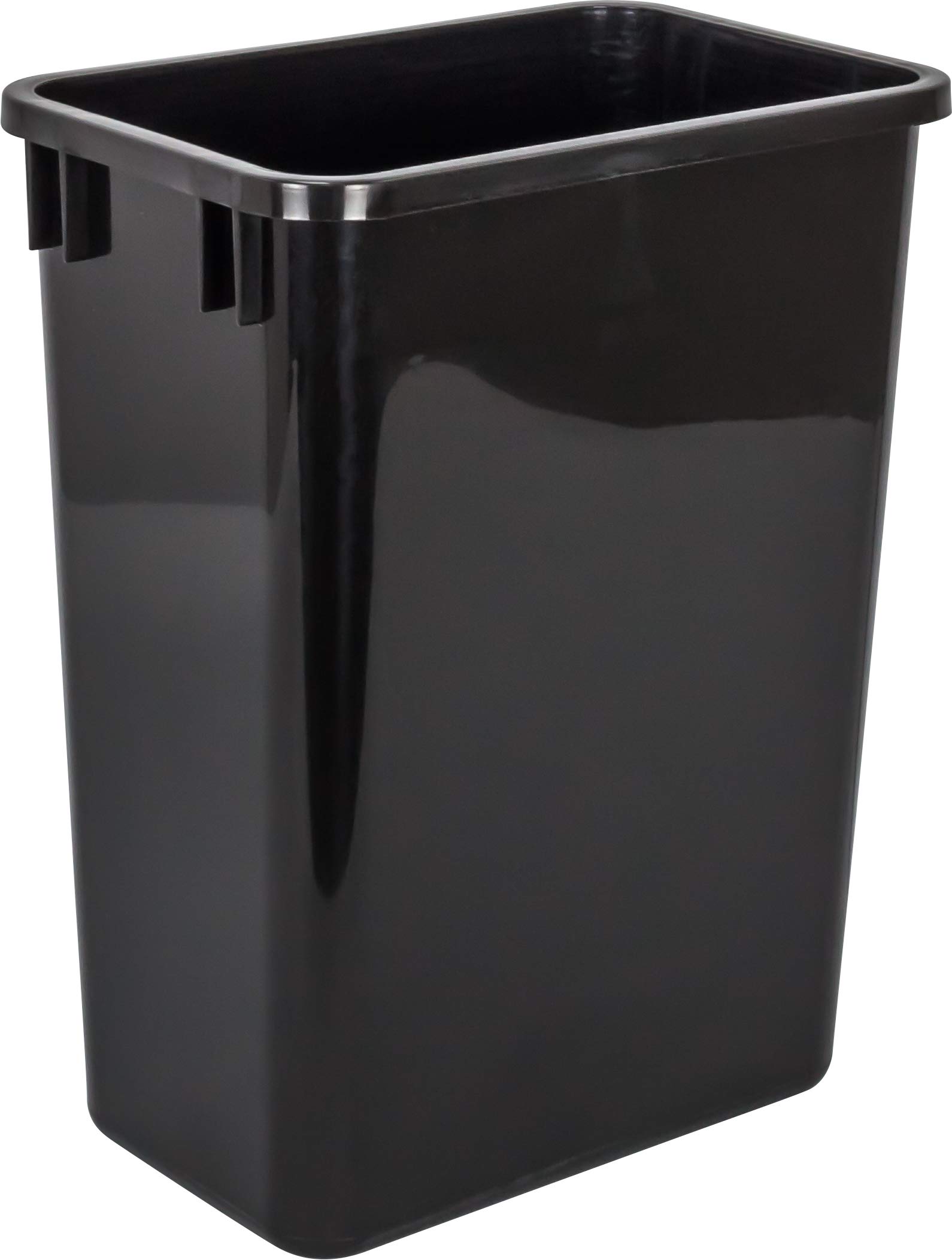 Hardware Resources Plastic Trash Can - Indoor Garbage Bin for Kitchen, Home, Office & Commercial Use - Large Waste Disposal Tub - Compatible with Pull-Outs & Frames - 35-Quart (8.75-Gallon) - Black
